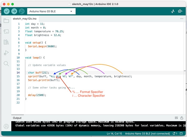 How To Streamline Your Arduino Code Use Sprintf